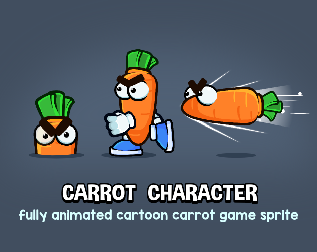 Carrot character by Robert Brooks - gamedeveloperstudio.com