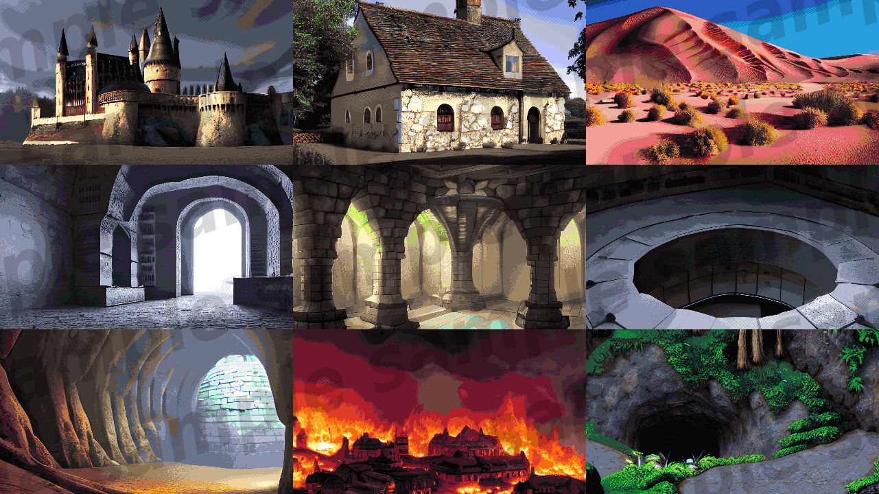 Dot illustration material collection ~Fantasy Backgrounds 300 part2~ by ...