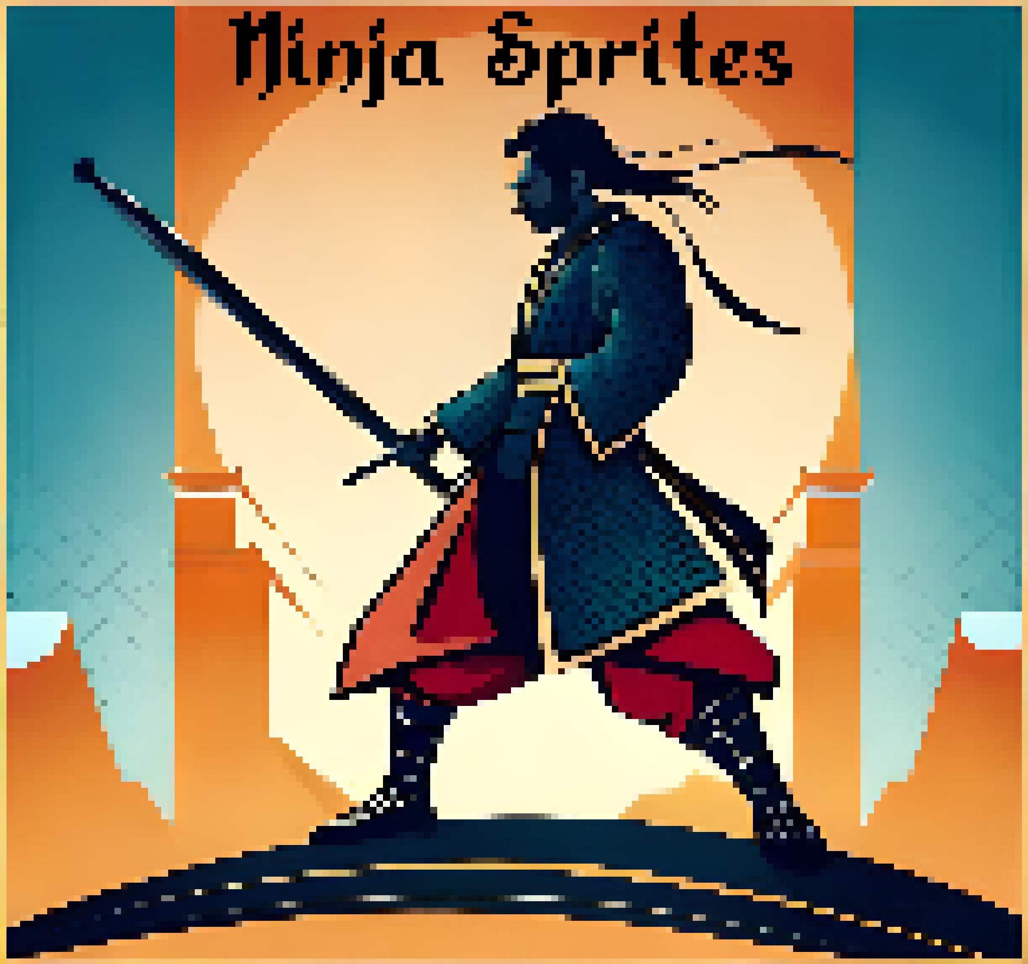 Japanese Ninja painting sprites by Saby