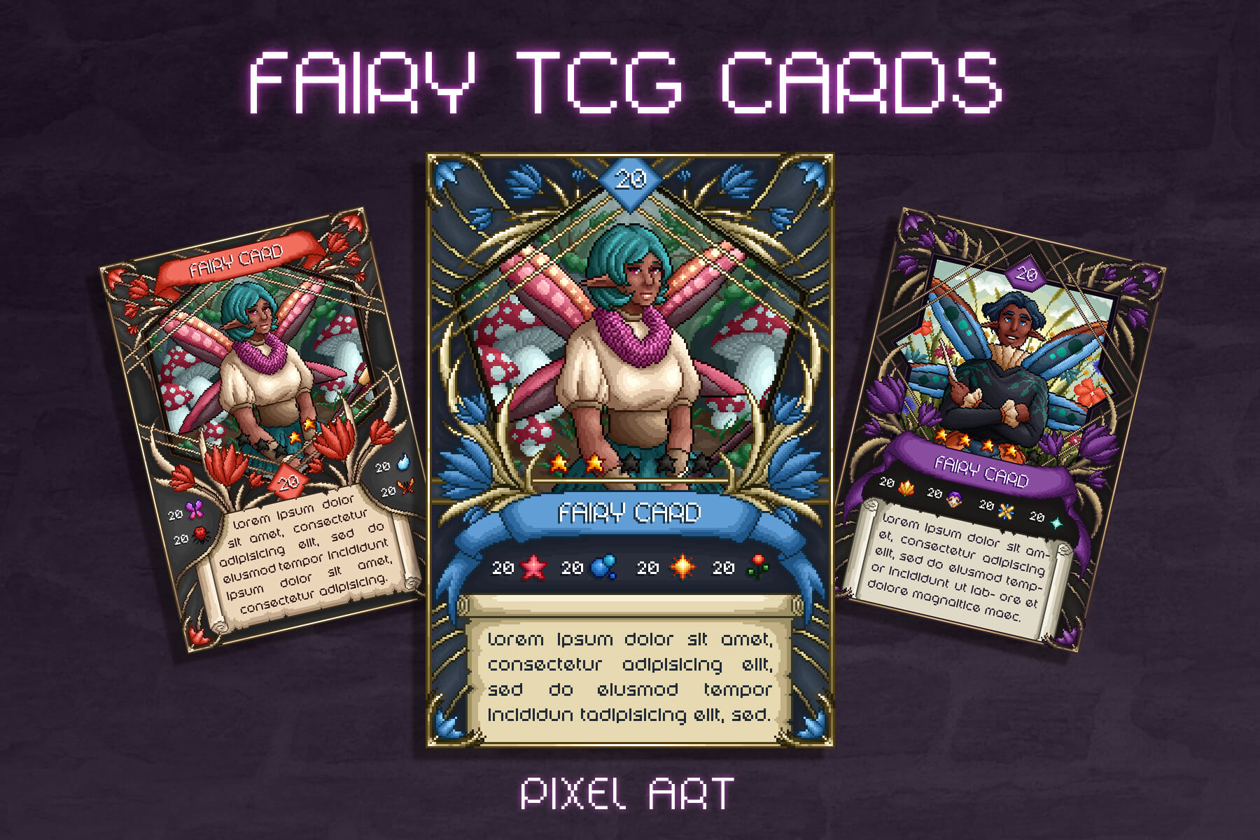 Fairy TCG Pixel Art by Free Game Assets (GUI, Sprite, Tilesets)
