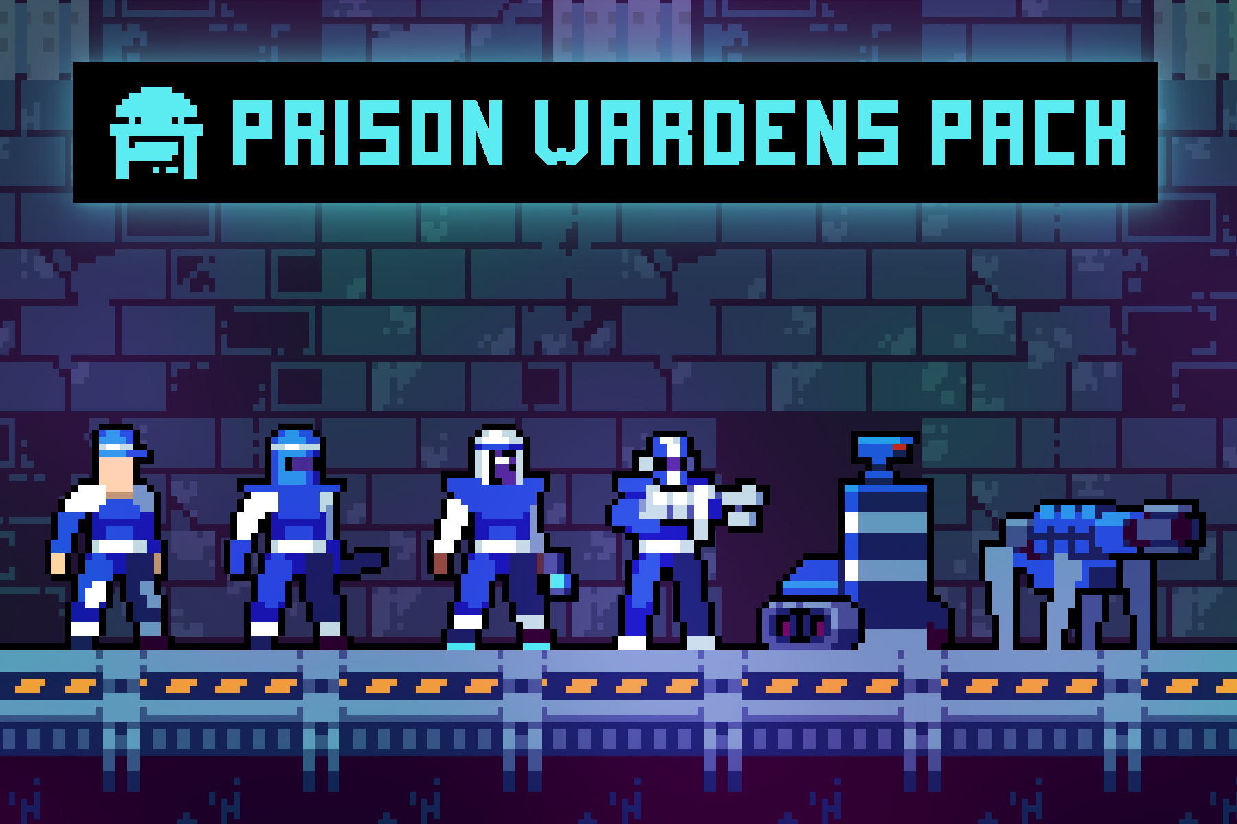 Prison Wardens Pixel Art Sprites by Free Game Assets (GUI, Sprite ...