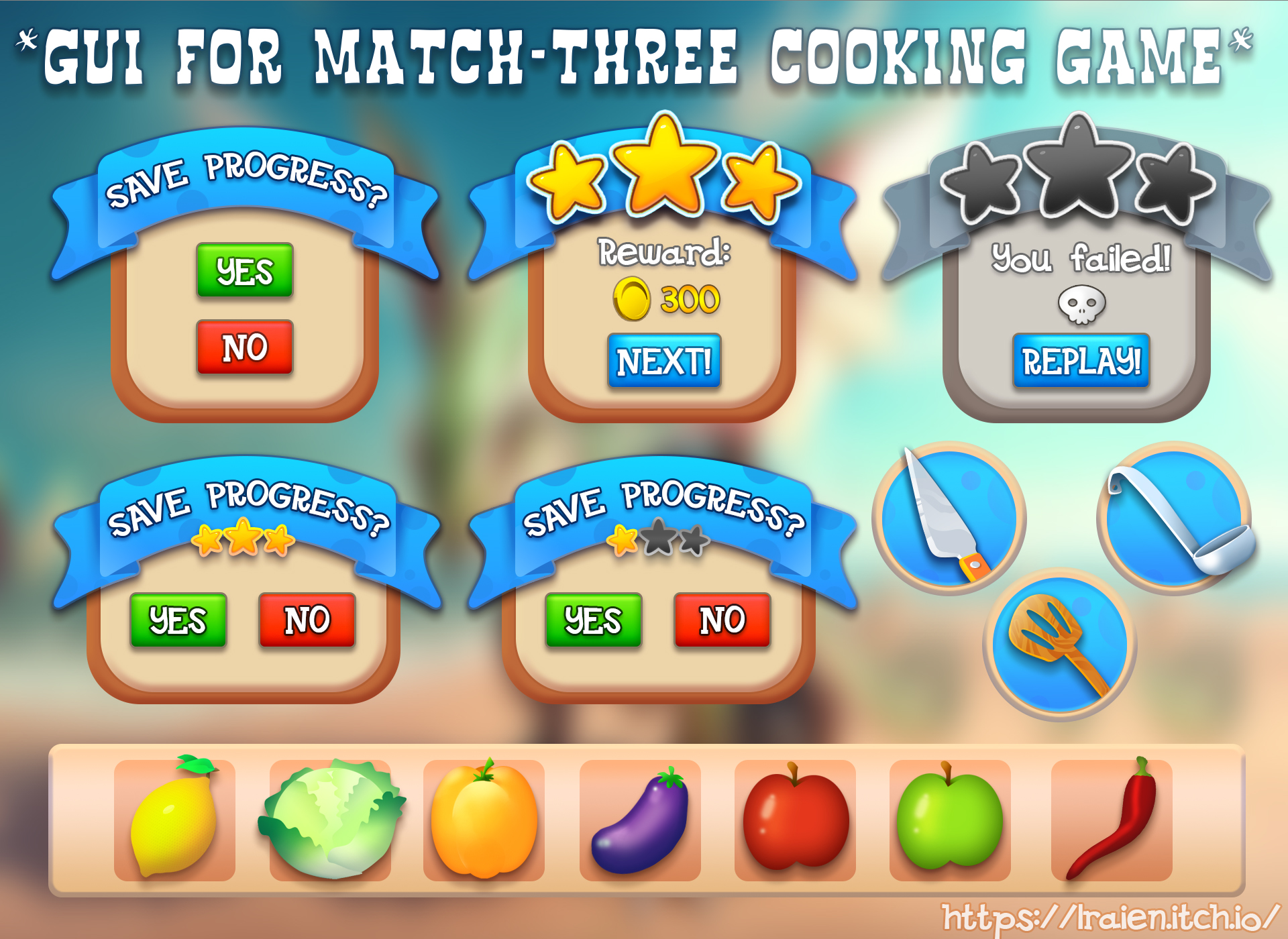 Casual GIU for cooking game by LRaien
