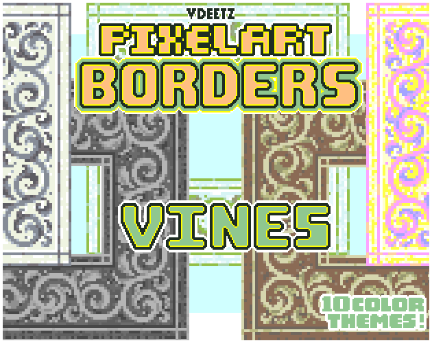 Pixel Art Borders: Vines by vDeetz