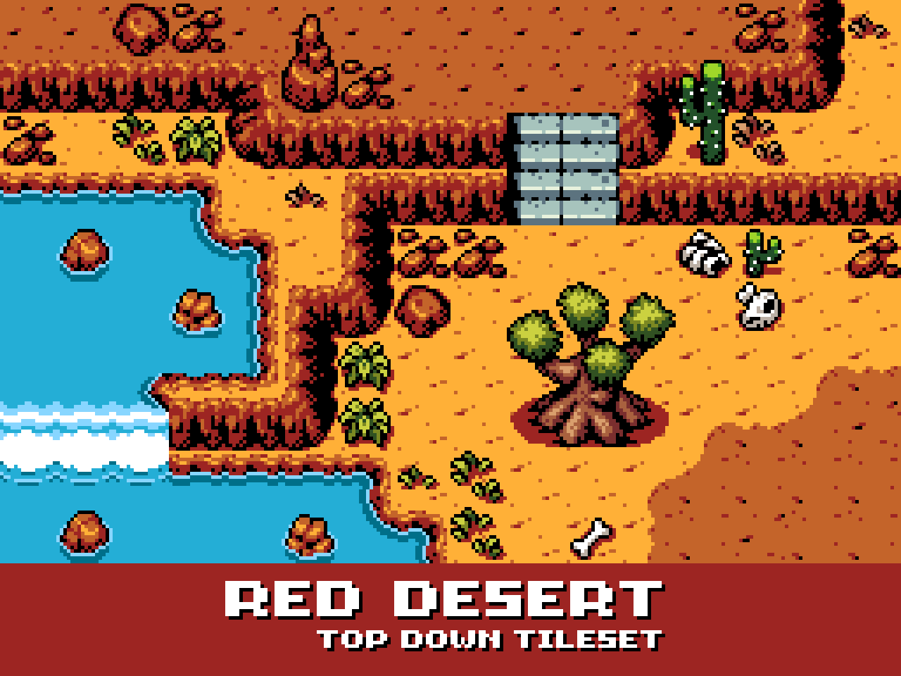 Top Down Tileset Red Desert by Alb_pixel Store