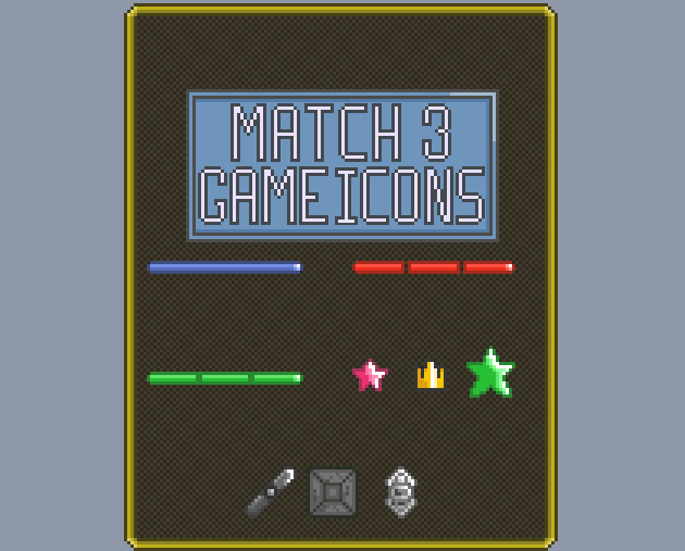 Match 3 Game icons and Itens by PixelCarvel