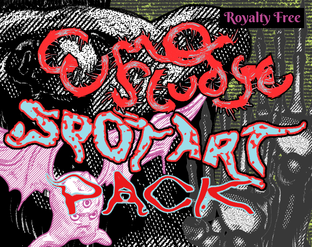 Emo Sludge Royalty Free Spot Art Pack by Zach Hazard Vaupen // Emo Sludge