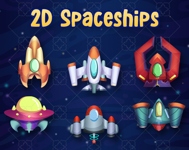 2d Spaceship Assets By Seventhsolution