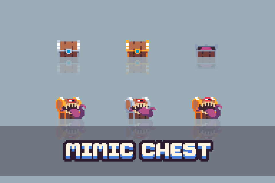 Mimic Chest Animation Pixel Art 2D by Eduardo Scarpato