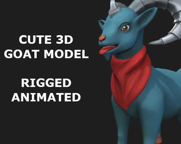 Cute Goat (Animated/Rigged) by Rallba