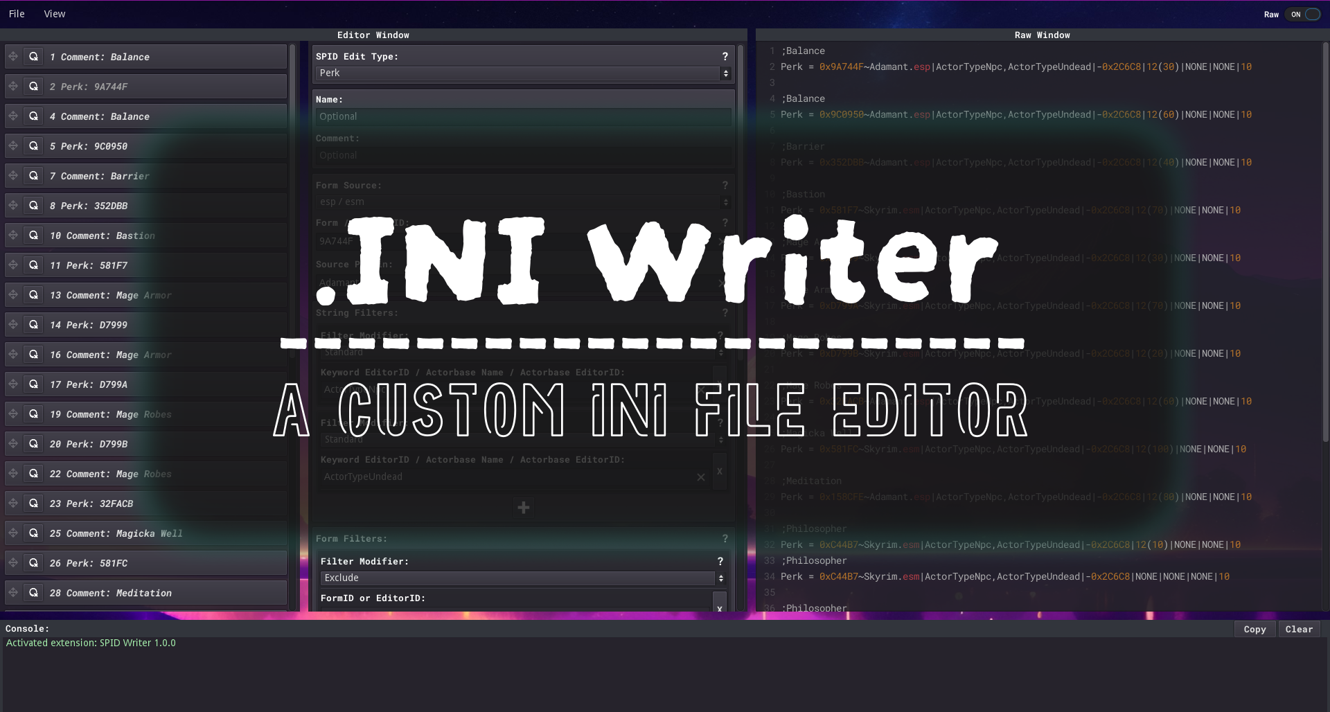 INI Writer by ArcturusForge