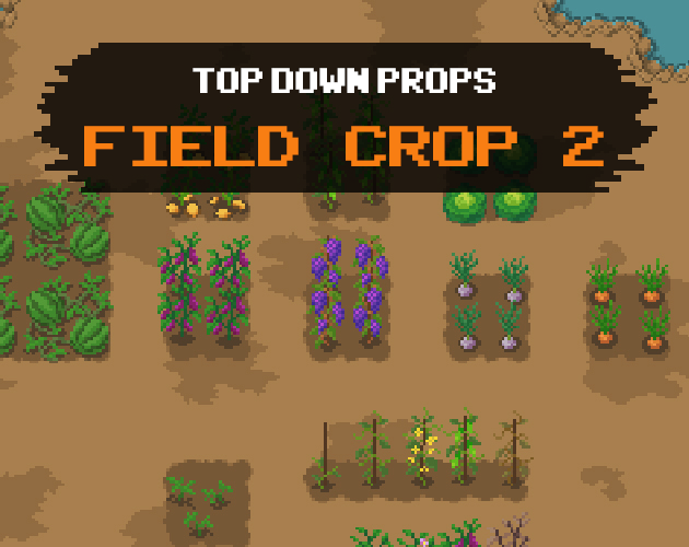 Field Crops 2 - Top Down Pixel Art Props by sanctumpixel