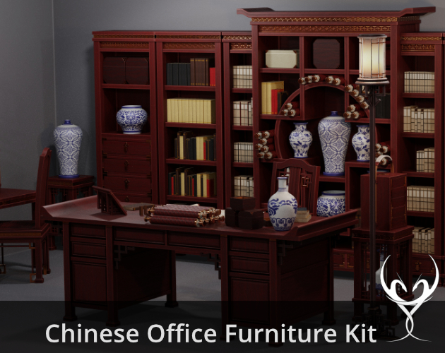 Ch 00 Chinese Office Furniture Kit by DuoDraconis
