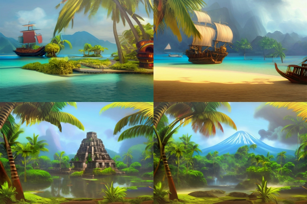 Volcanic Island Pack: 12 Visual Novel Backgrounds by Rachel Chen