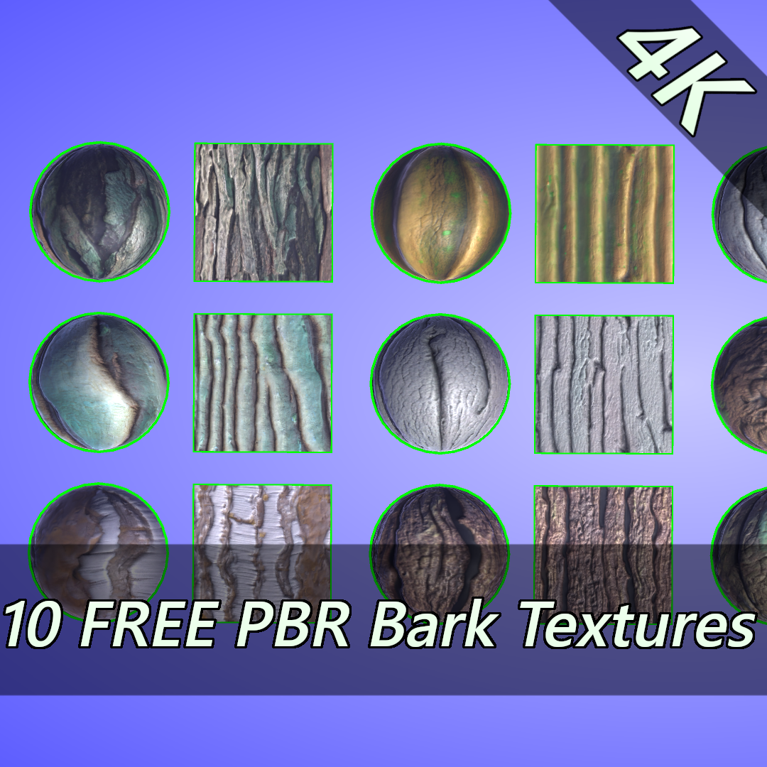 FREE 4K PBR Materials: 10 bark materials by CaptainCatSparrow