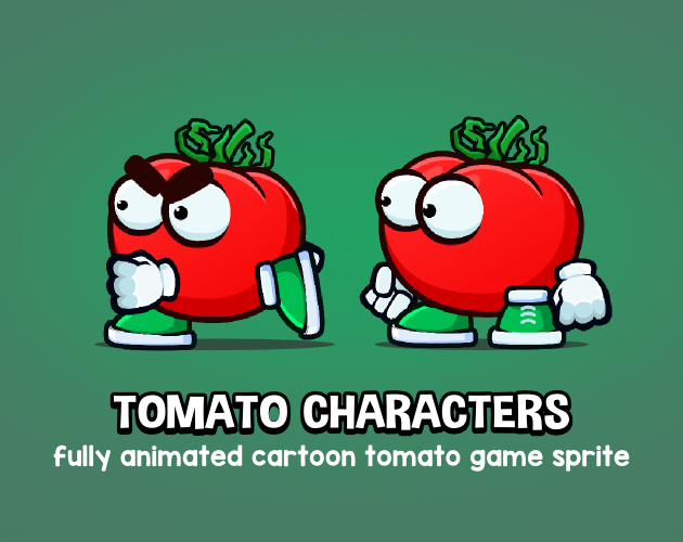 Tomato characters by Robert Brooks - gamedeveloperstudio.com