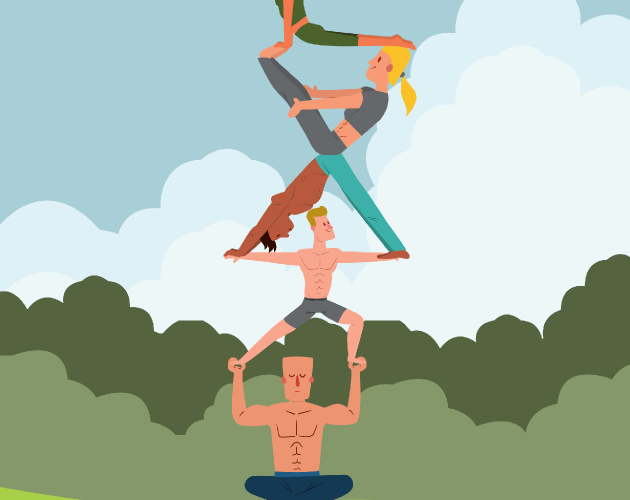 Towering Yoga Masters by Satch