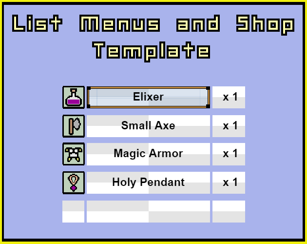 List Menus & Shop Template by Chris Zerotani
