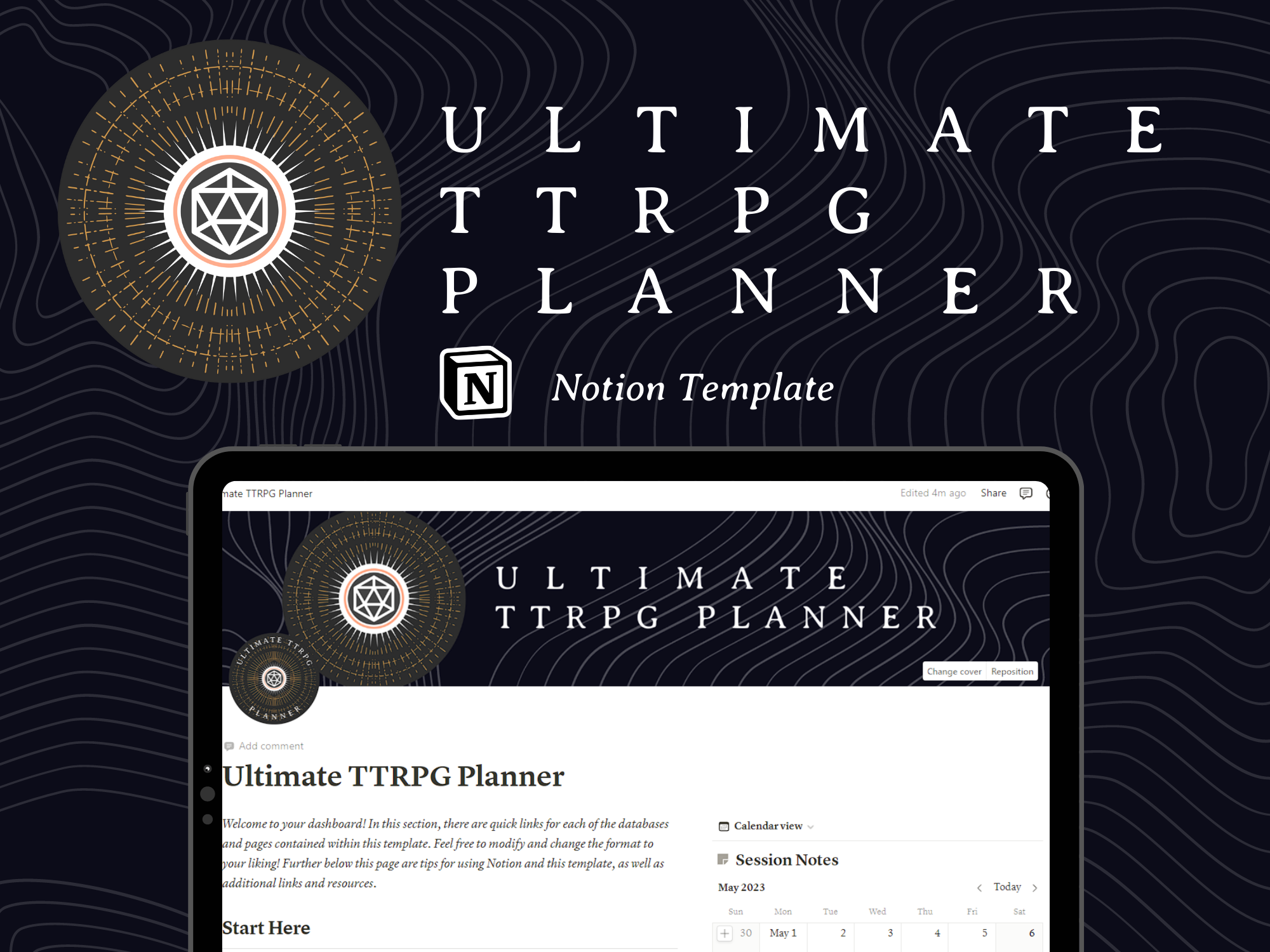Ultimate TTRPG Planner: Notion Template by Minva Tabletop Design Co