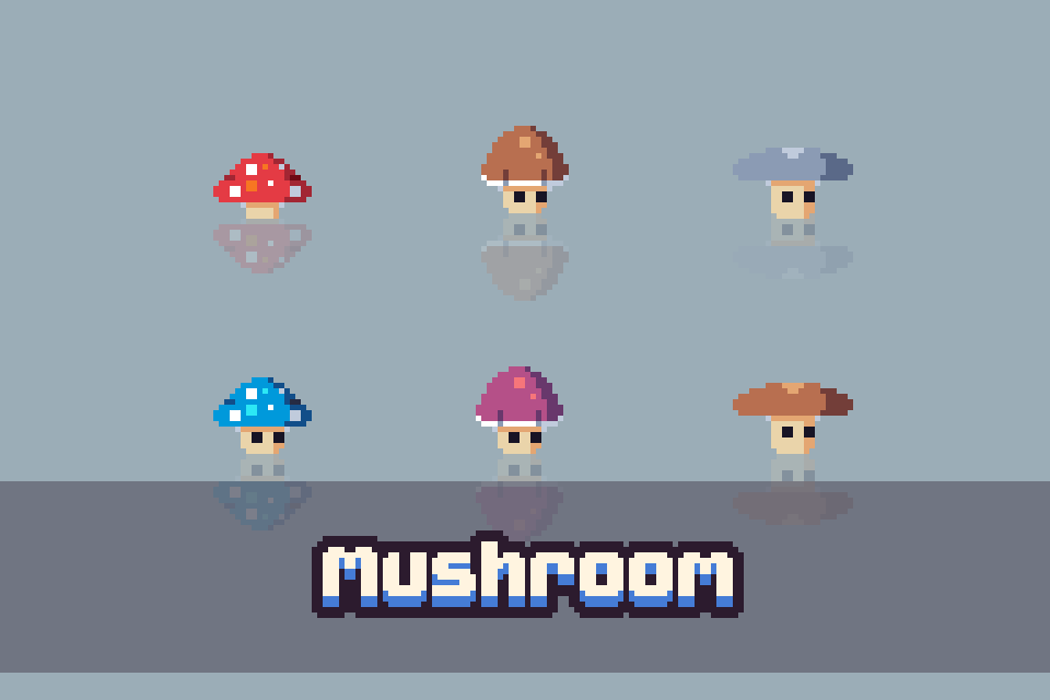 Mushroom Animations Pixel Art 2D by Eduardo Scarpato