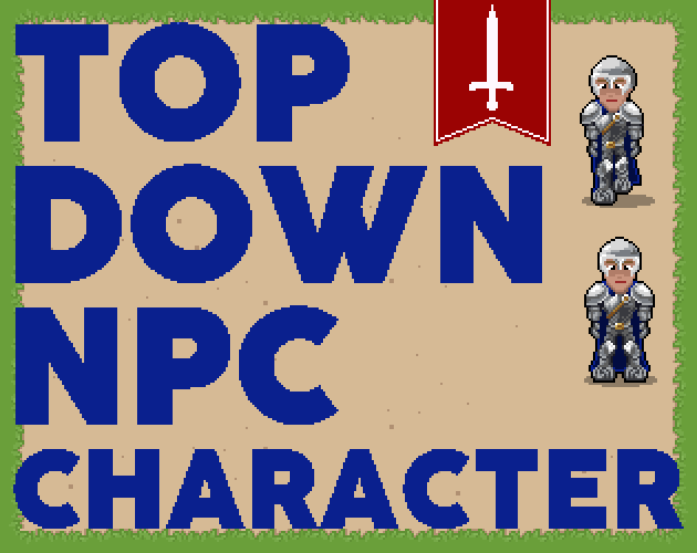 2D Pixel Art Topdown NPC Knight by Pixxilandartstudio