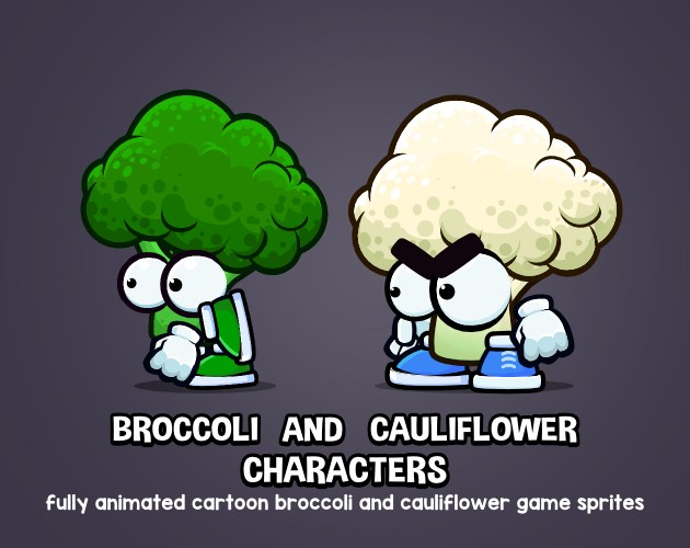 Broccoli and cauliflower game sprite by Robert Brooks ...
