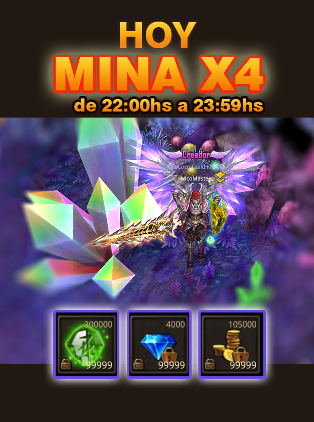 Hoy evento MINA DE CRISTAL x4! - itch.io