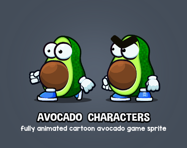 Avocado game sprite by Robert Brooks - gamedeveloperstudio.com