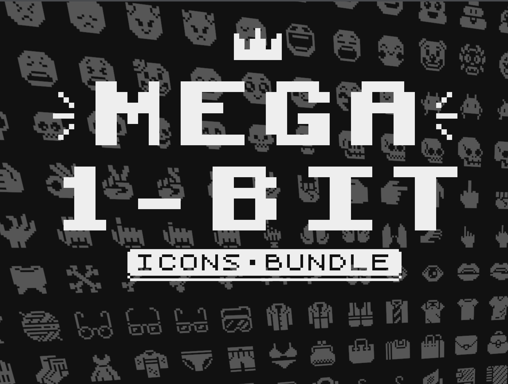 Mega 1-Bit icons bundle by piiixl