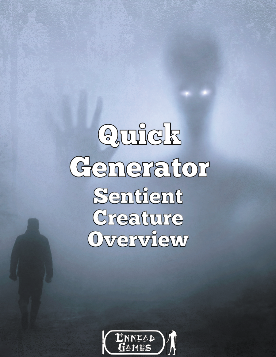 Quick Generator Sentient Creature Overview by Ennead Games