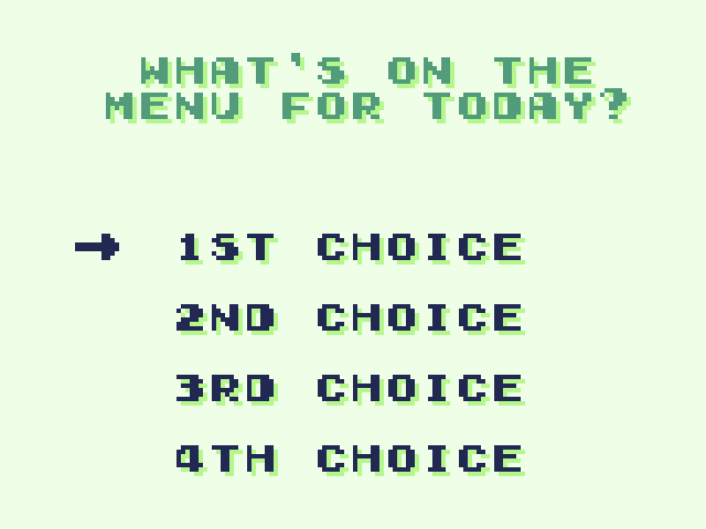 Jayro's Menu Sample for GB Studio 3 by Jayro Jones