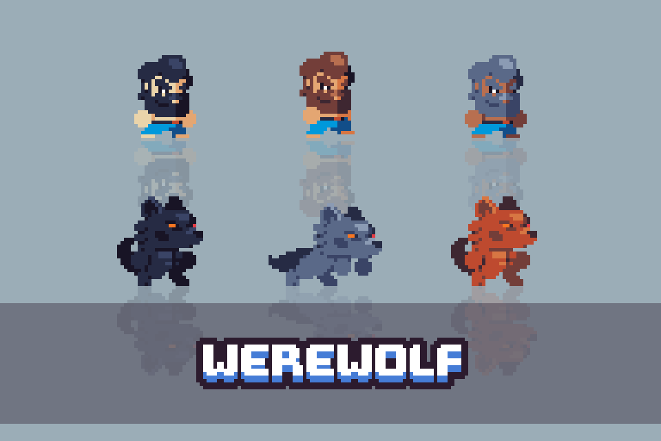 Werewolf Animations Pixel Art 2D by Eduardo Scarpato