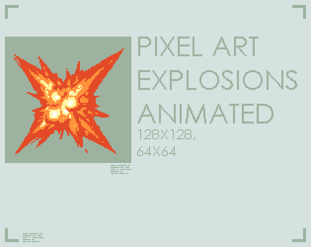 Explosions (128x128, 64x64, pixelart) by Toko