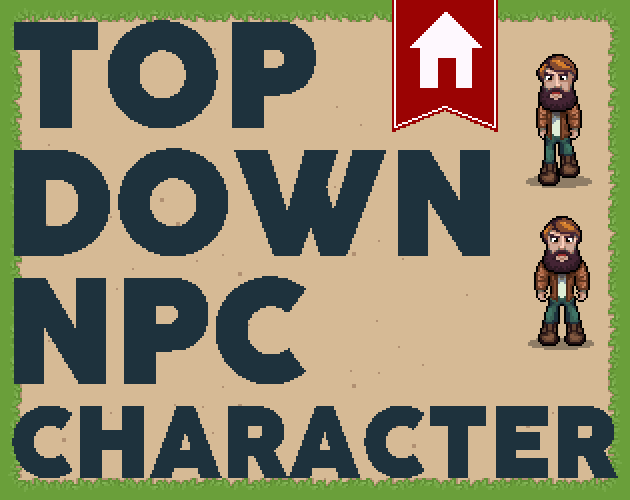 2D Pixel Art Topdown NPC Middle Age Man by Pixxilandartstudio