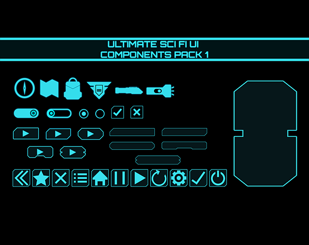 Ultimate Sci-Fi UI Components Pack 1 (Menus, Icons & Buttons) by ...