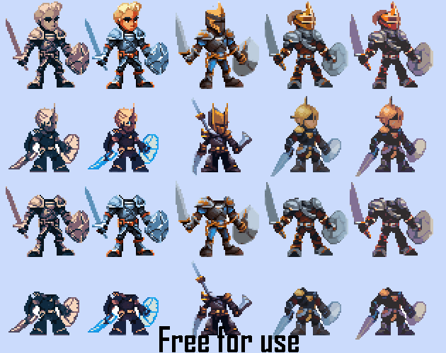 Pixel Knights & armours - Free by Akoro