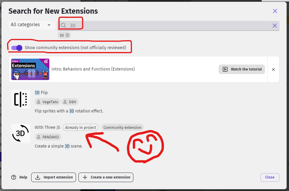 WithThreeJS Extension for GDevelop by PANDAKO