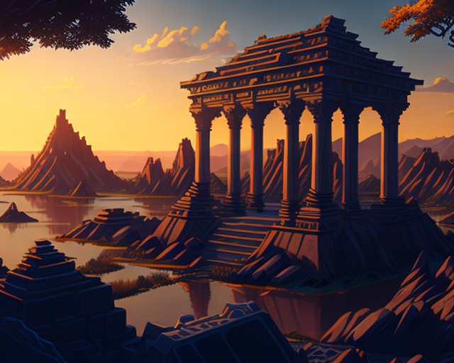 The Ancient Temple Background Pack by Vina