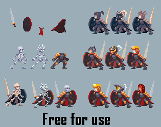 Pixel Knight & Undead - Free by Akoro