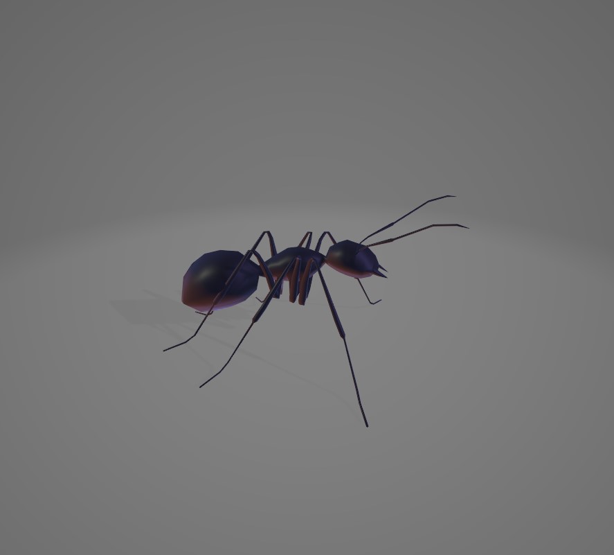Low-poly Ant 3D Model (Rigged + Animated + Game-ready) by GameIdea Studio