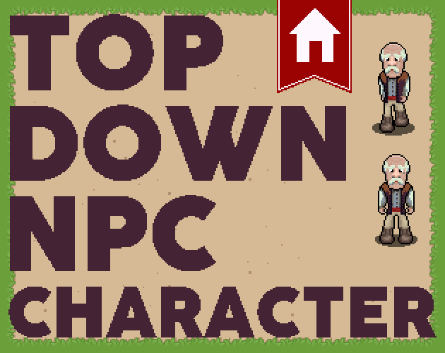 2D Pixel Art Topdown NPC Older Villager by Pixxilandartstudio