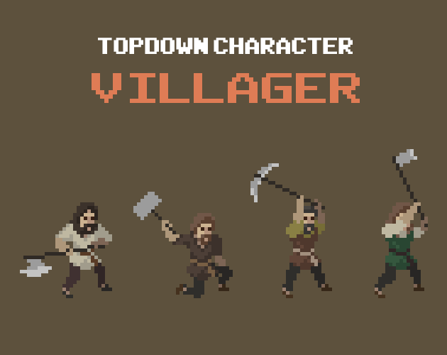 Villager / Peasant Top Down Pixel Art Character Assets by sanctumpixel