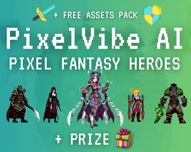 Pixel Fantasy Heroes Jam by PixelVibe AI +💰PRIZE +🔮FREE ASSET PACK - itch.io