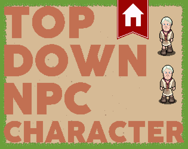 2D Pixel Art Topdown NPC Elder Woman by Pixxilandartstudio