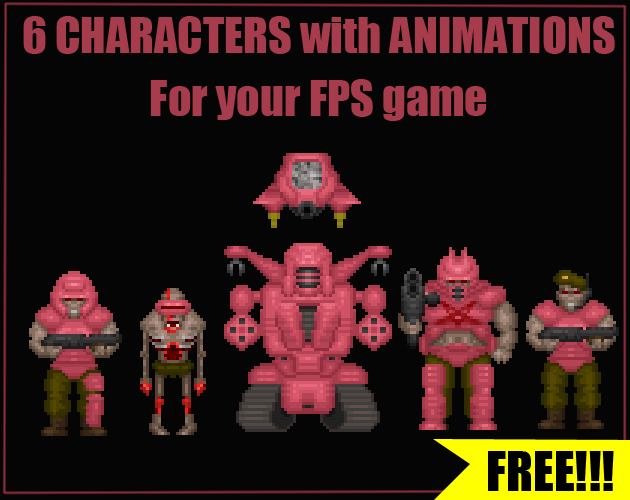 Free Characters with Animations For FPS game by FredRichi
