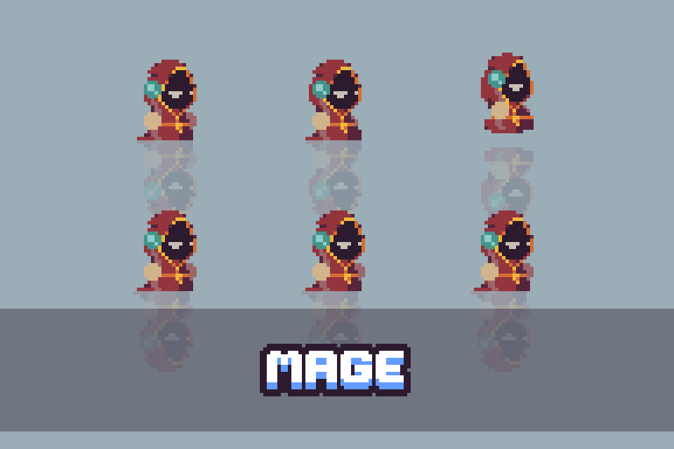 Mage Animations Pixel Art 2D by Eduardo Scarpato