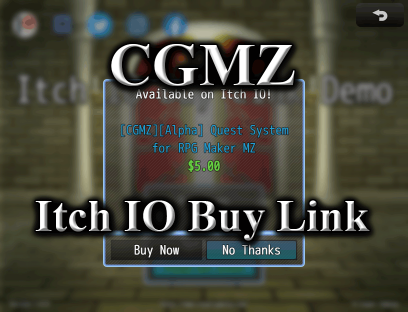 [CGMZ] Itch IO Buy Link for RPG Maker MZ by Casper Gaming