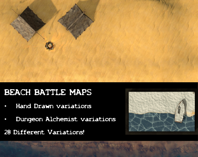 Devlog - Battle Maps: Beach for PF2E & other TTRPGs by BasiliskOnline
