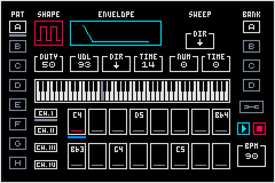 STEPPER: A 16-step sequencer for the Game Boy Advance by BD