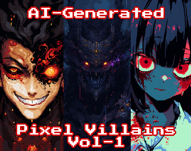 AI-Generated Pixel Villains Vol-1 by N30HRTGDV