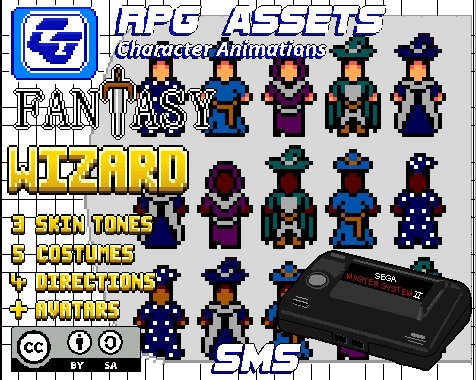 RPG Asset Character 'wizard' SMS Male by chasersgaming